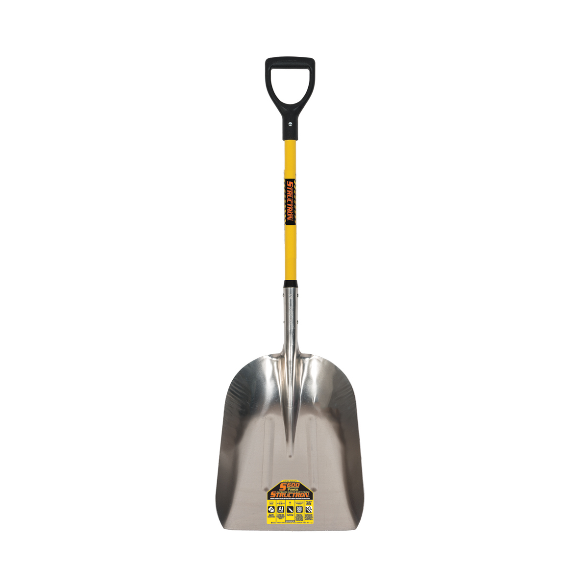 12 Aluminum Grain Scoop 29 Yellow Fiberglass Handle Poly D Grip